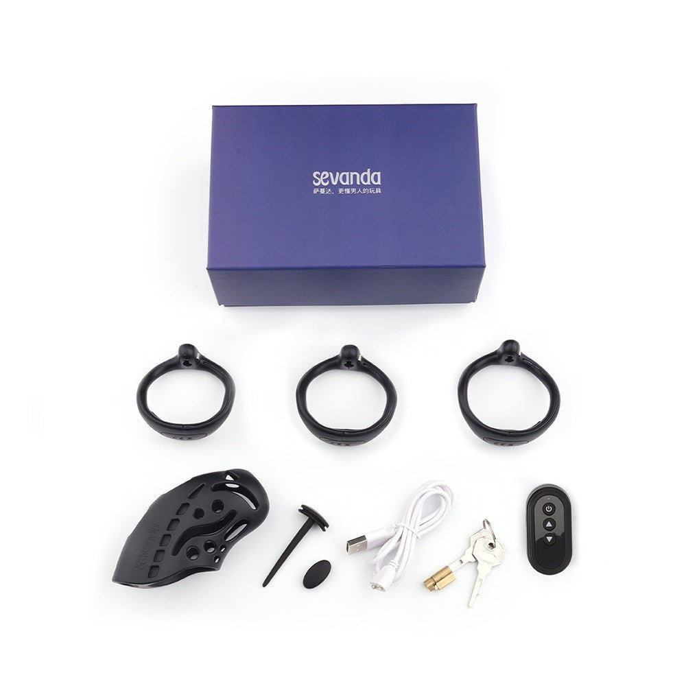 Remote-Control Shock Chastity Cage - LuxeChastity